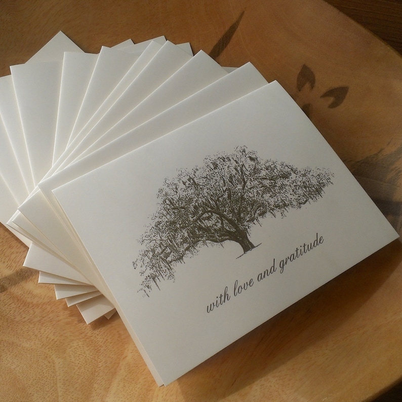 Personalized Oak Tree Thank You Cards Set of 25 | Etsy