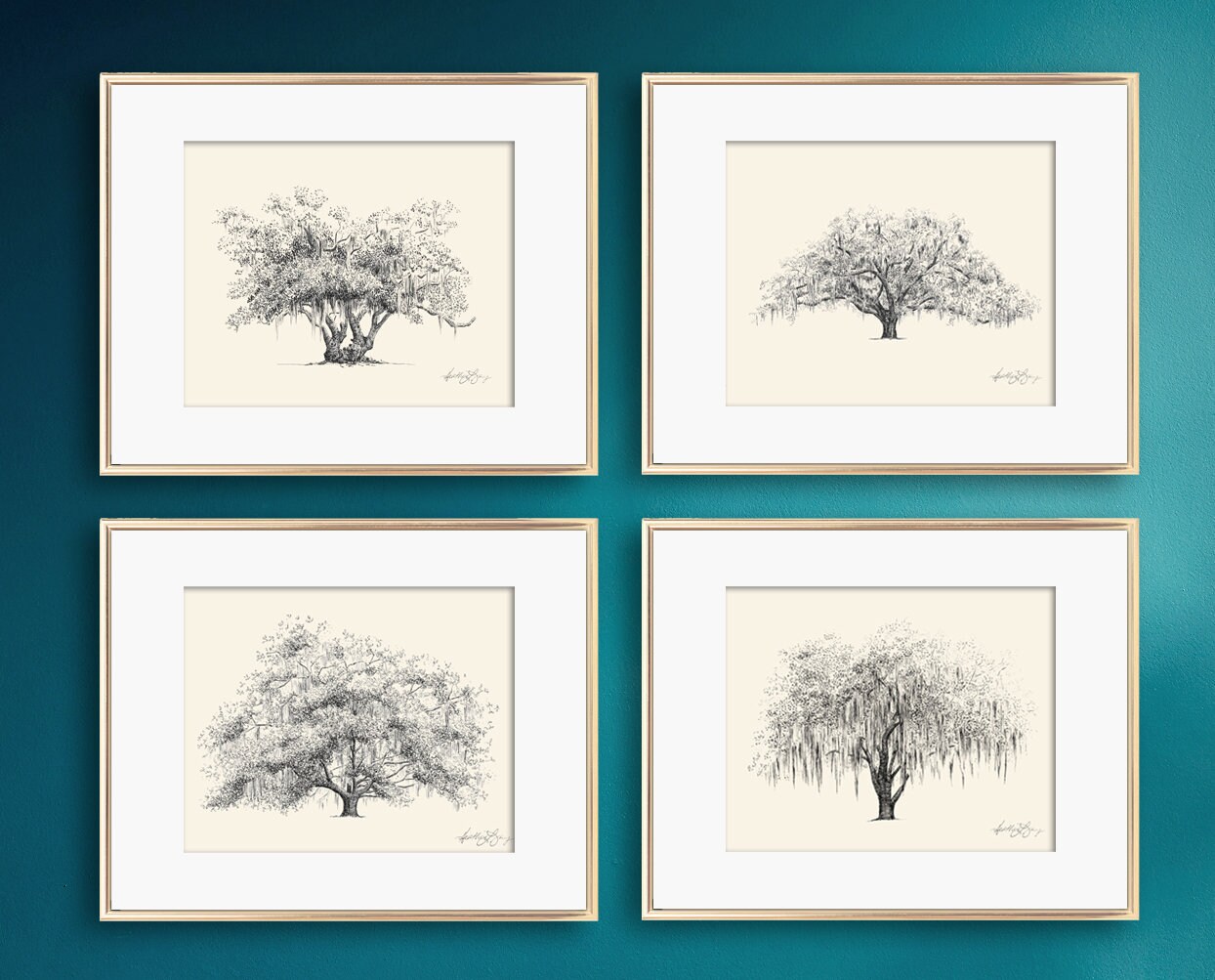 Old Oak Tree Print Nature Art Southern Farmhouse Decor | Etsy