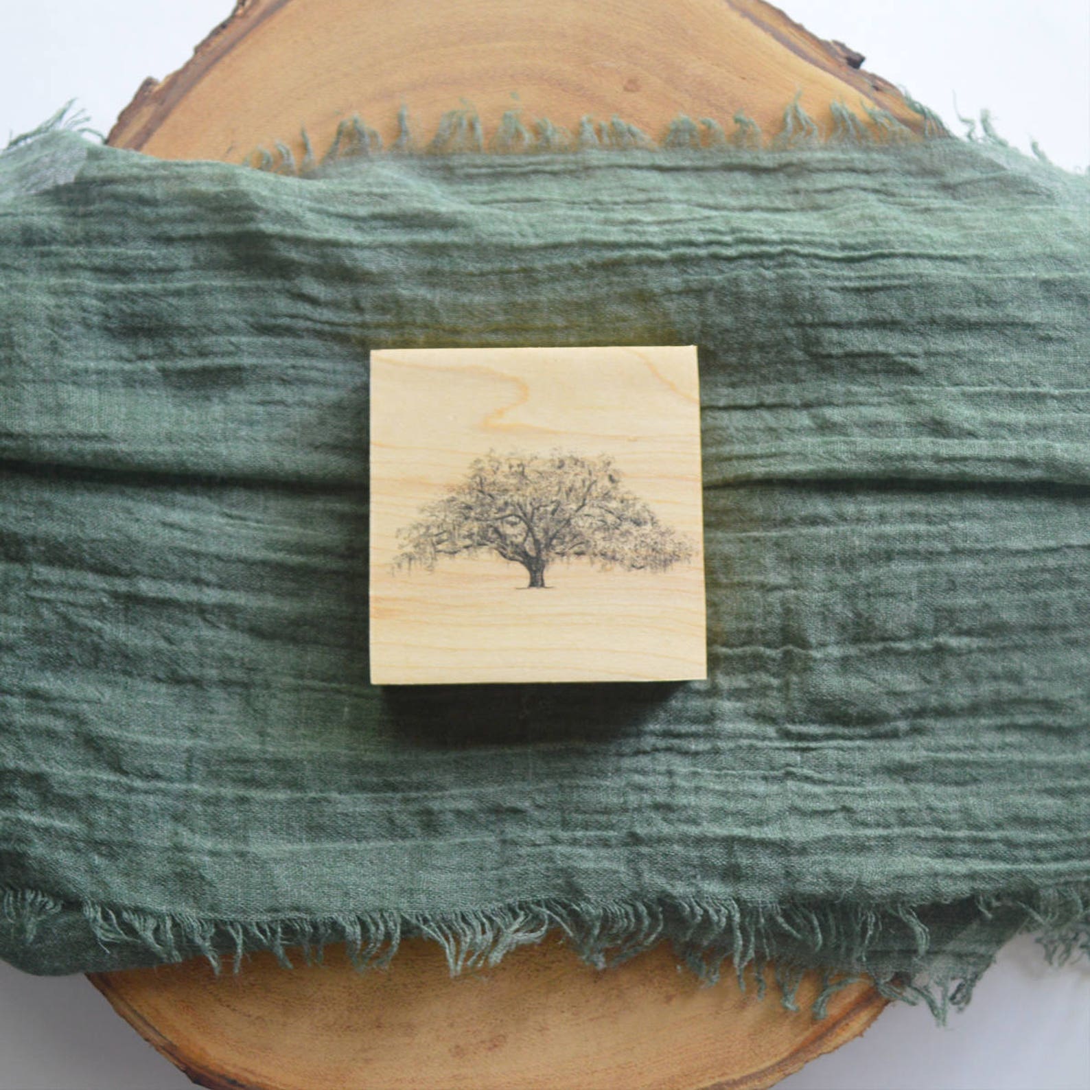 Tree Art Wood Block - Print on Wood - Old Oak Tree Drawing - Wood ...