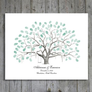 Personalized Digital File / Savannah Live Oak Thumbprint Tree Wedding ...