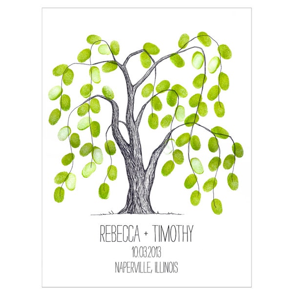 Thumbprint Tree - Etsy