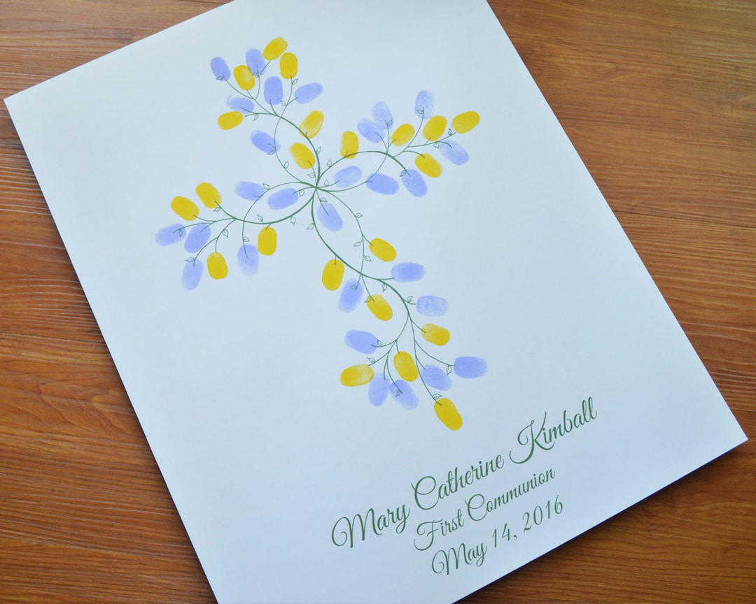 Personalized First Communion Cross or Baptism Cross Guestbook ...