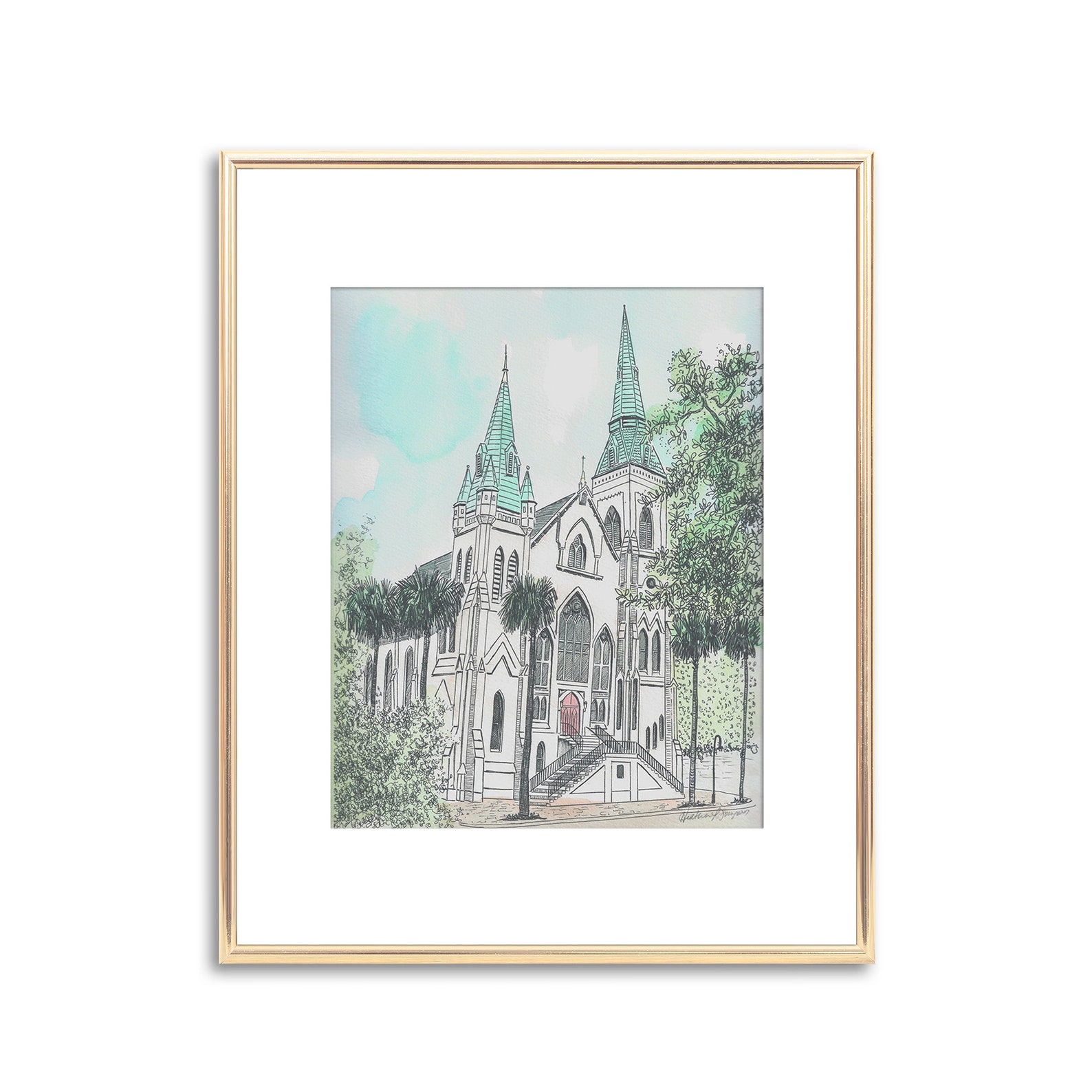 Hand Painted Watercolor Fine Art Print Wesley Monumental | Etsy