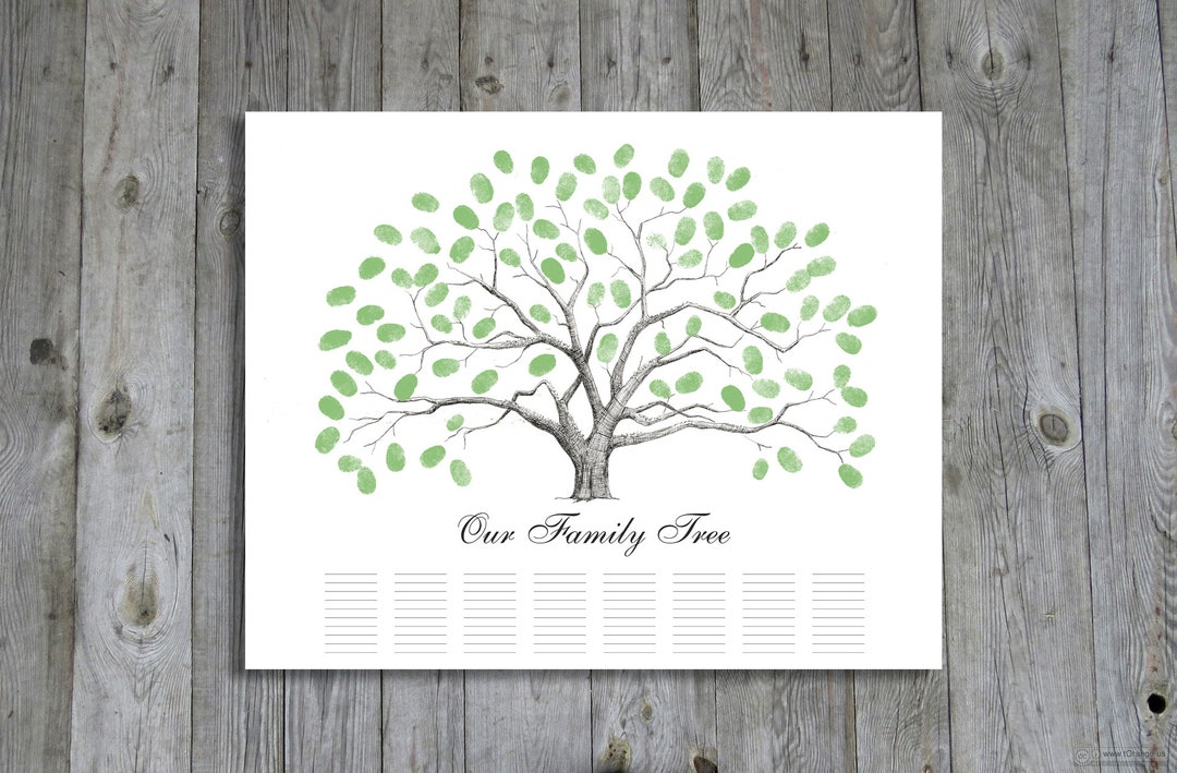 Family Tree Poster Instant Download / Fingerprint / Thumbprint Tree ...