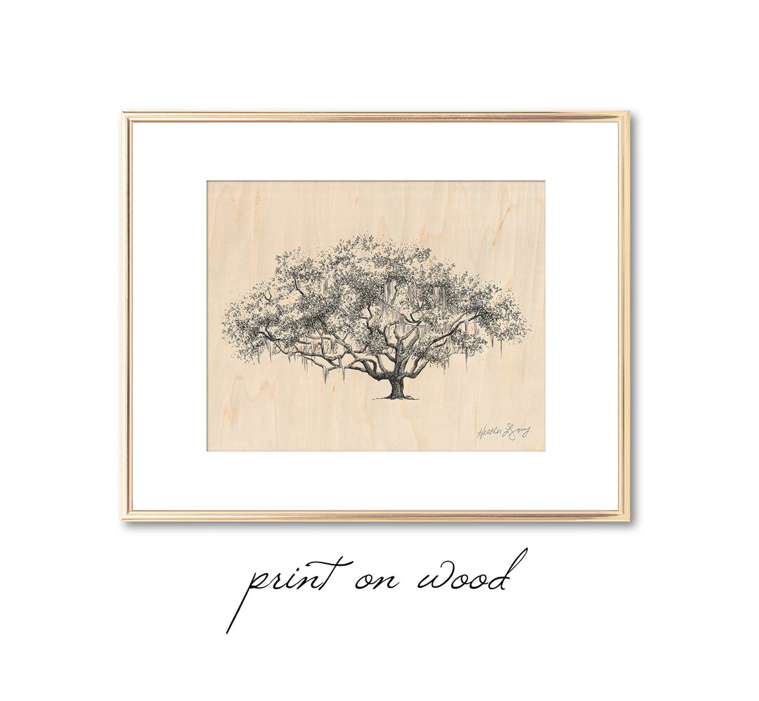 Old Oak Tree Print - Wood Wall Decor - Fine Art Print on Wood - 5th ...