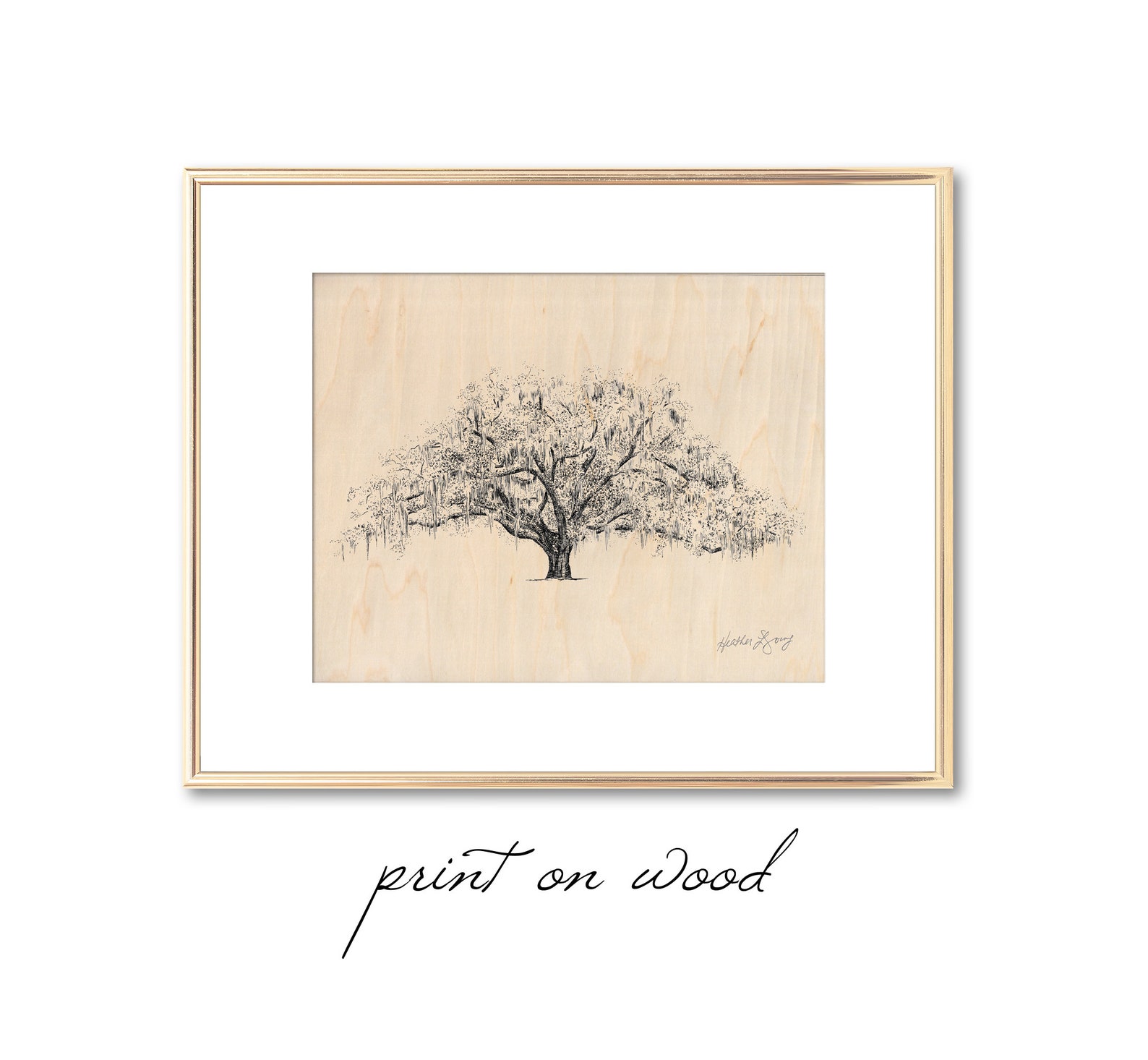 Candler Oak Tree Print Savannah Georgia Art Line Drawing - Etsy