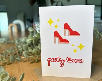Fun Birthday Card Party Time Card Dancing Birthday Card Party Card ...