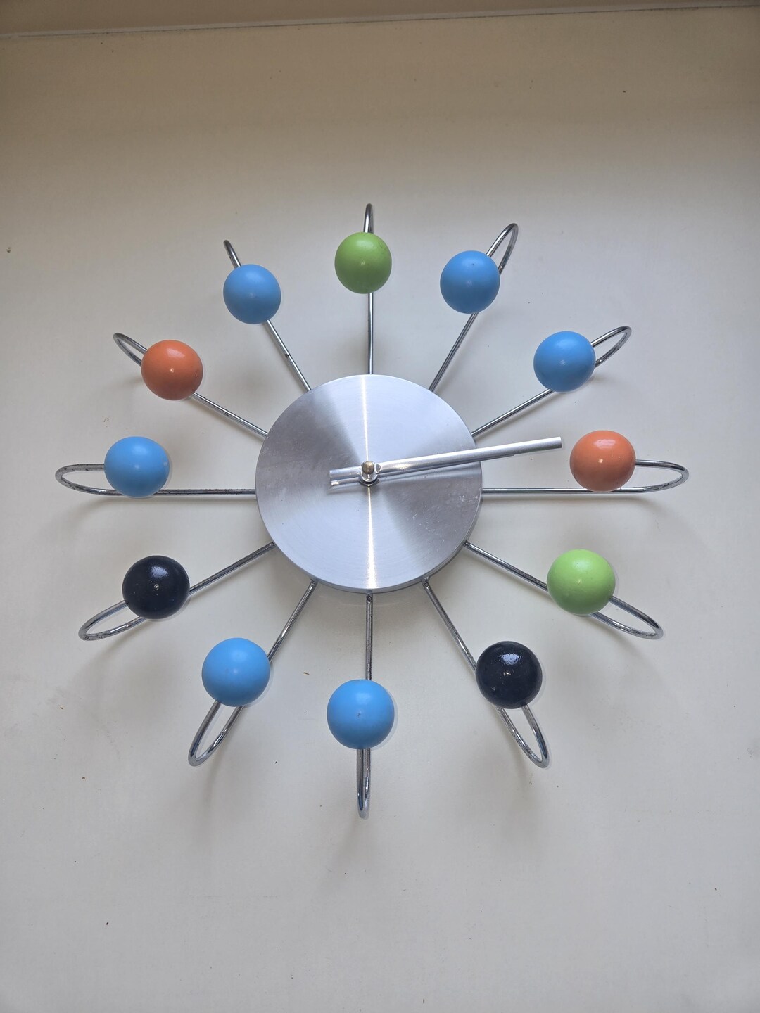 Vintage MCM Ball Wall Clock, Colorful Space Age Decor - Etsy