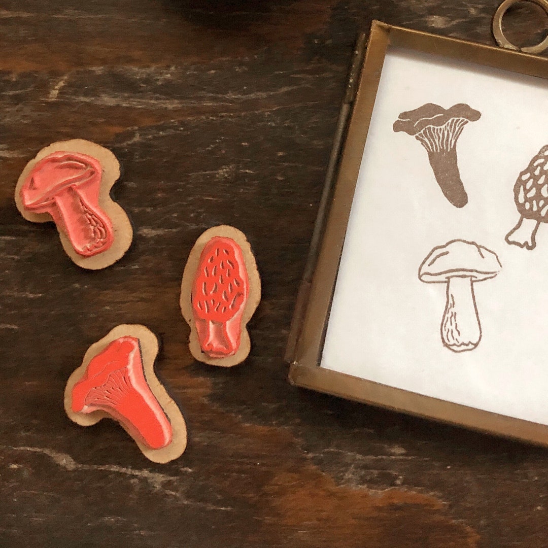 Tiny Wild Edible Mushrooms Rubber Stamp Set - Etsy