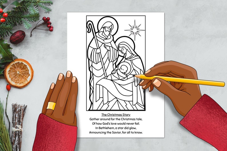 29 Page Advent Kid Coloring Printable Digital Nativity Coloring Bundle ...