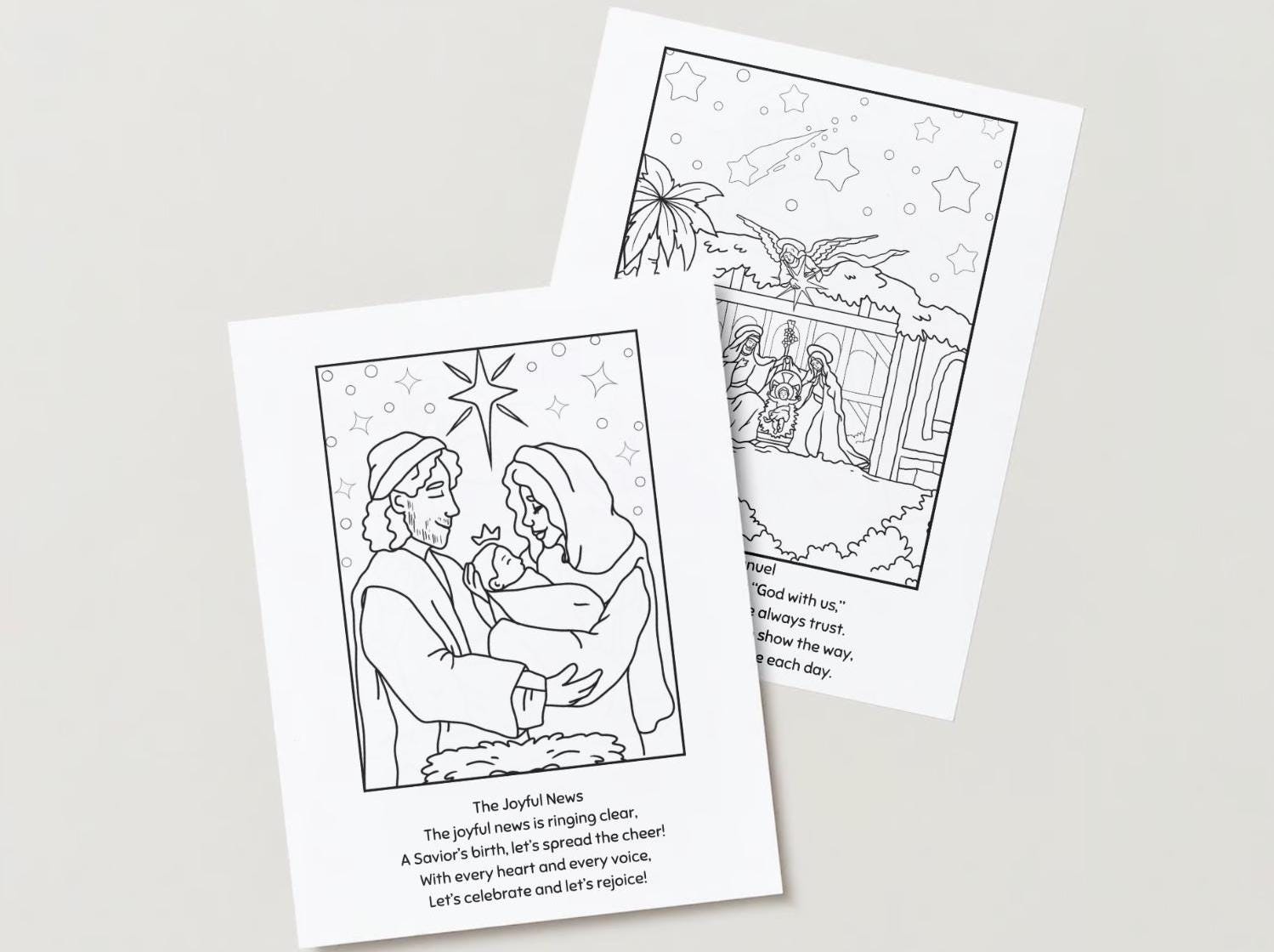 29 Page Advent Kid Coloring Printable Digital Nativity Coloring Bundle ...