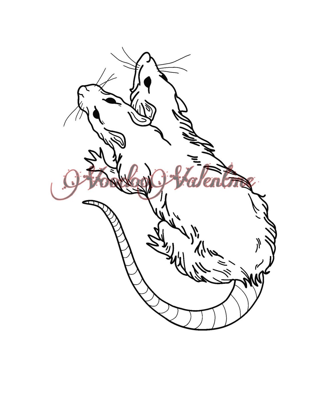 Two Headed Rat Tattoo Design - Etsy