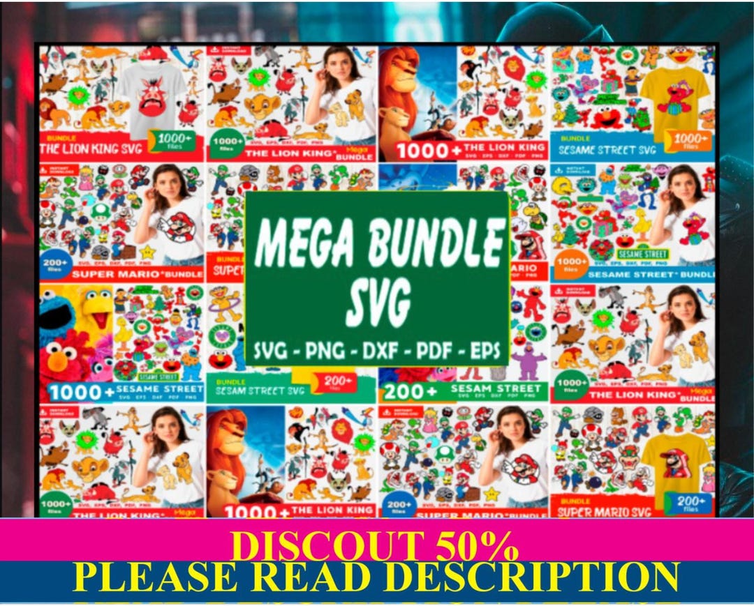 Sesame Street and Mario Mega Bundle Svg, Sesame Treet Svg, Mario Svg - Etsy