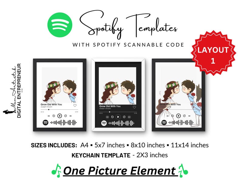 Spotify With Scannable Code Template EDITABLE in Canva | Music Photo ...