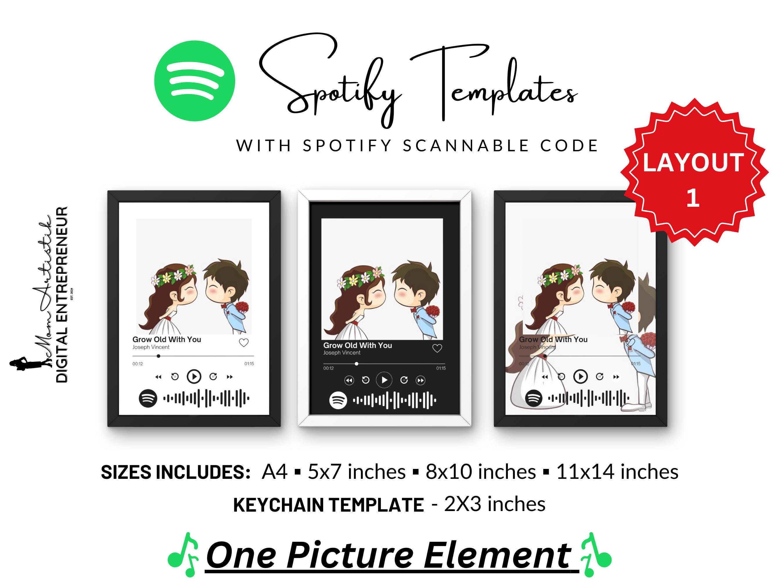 Spotify With Scannable Code Template EDITABLE in Canva | Music Photo ...