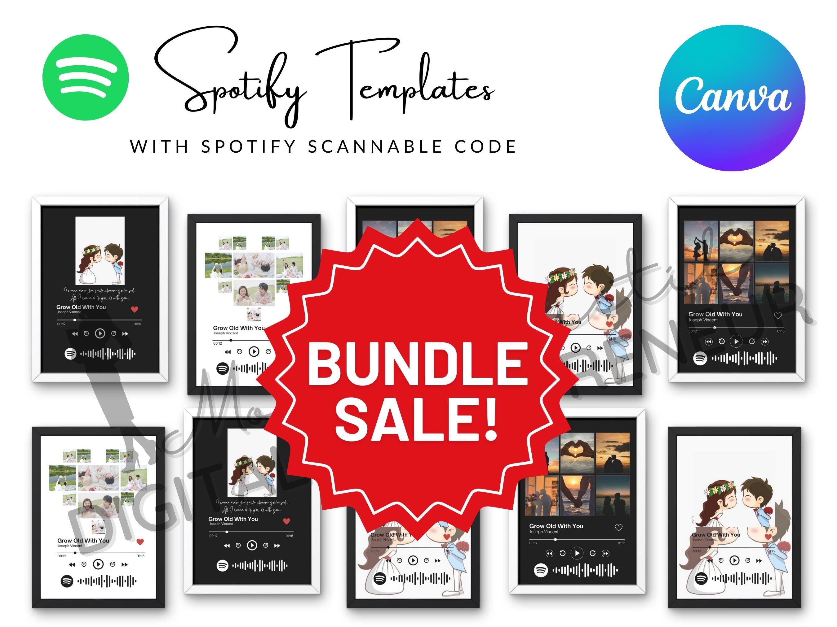 Spotify With Scannable Code Template EDITABLE in Canva | Music Photo ...