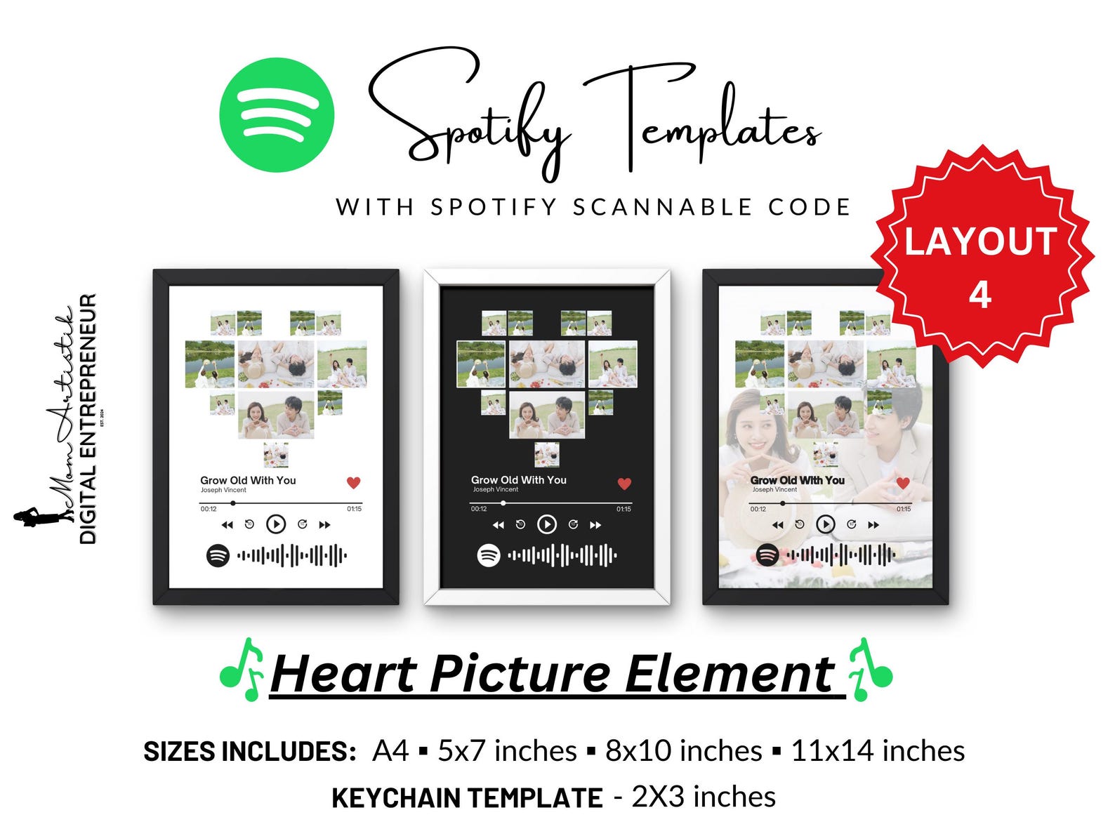Spotify With Scannable Code Template EDITABLE in Canva | Music Photo ...