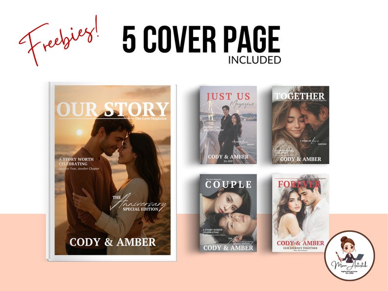 Editable Couple Magazine Template | Anniversary Scrapbook Memory Book ...