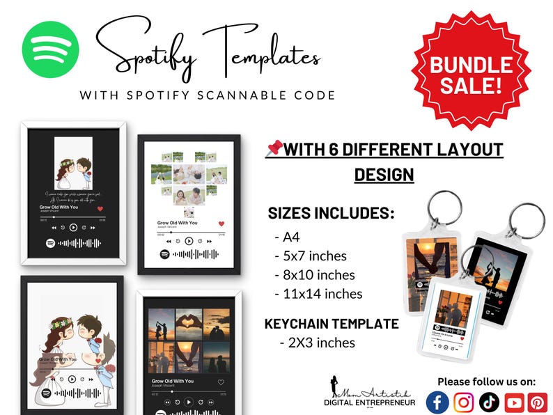 Spotify With Scannable Code Template EDITABLE in Canva | Music Photo ...