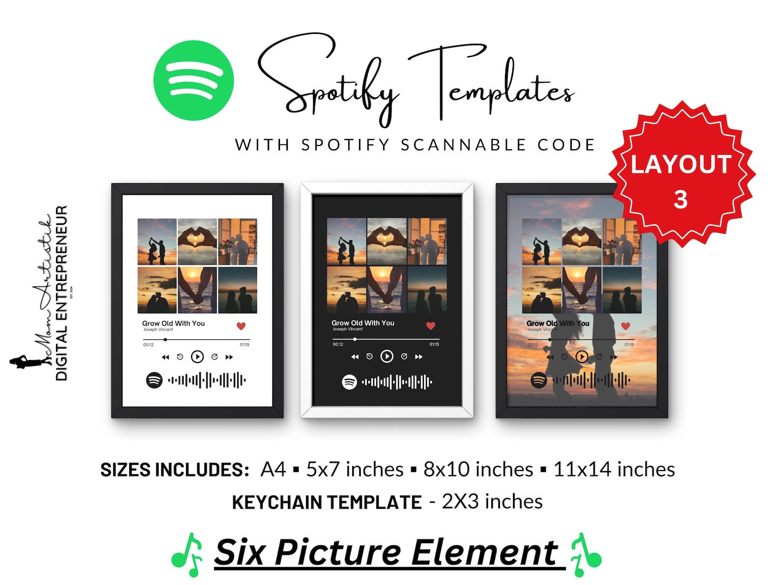 Spotify With Scannable Code Template EDITABLE in Canva | Music Photo ...