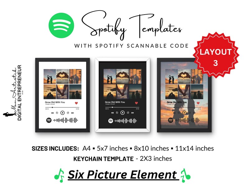 Spotify With Scannable Code Template EDITABLE in Canva | Music Photo ...
