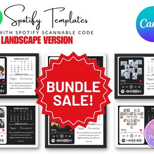 Spotify With Scannable Code Template Editable in Canva Landscape ...