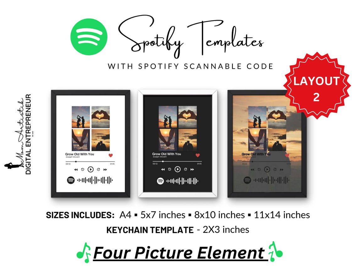 Spotify With Scannable Code Template EDITABLE in Canva | Music Photo ...