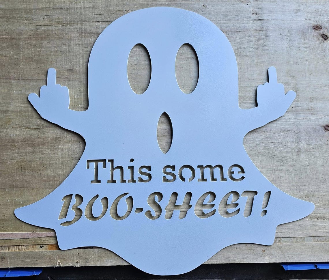 Boo Sheet Ghost Flipping off SVG: Halloween CNC Plasma Laser Cut File ...