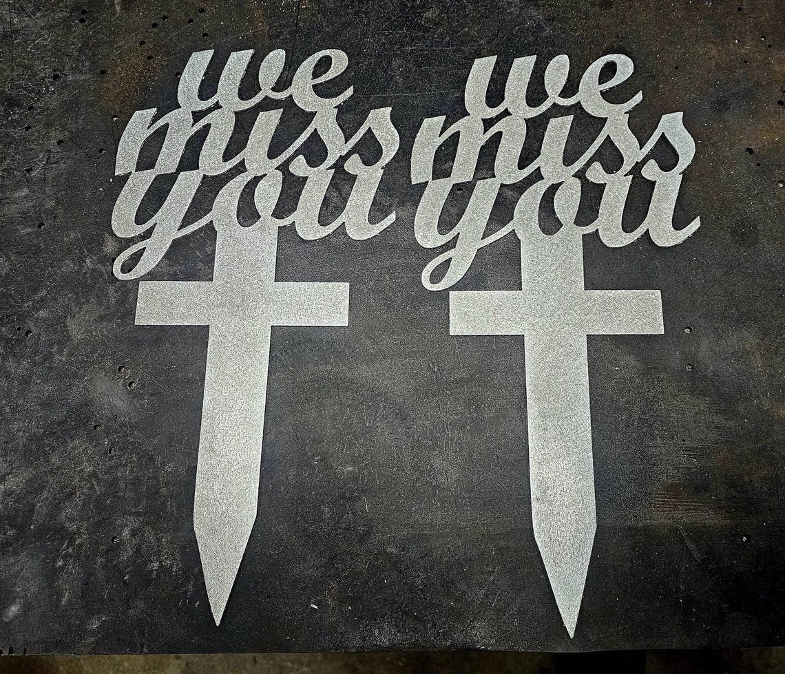 We Miss You Cross With Stake Memorial DXF SVG CNC Plasma Laser - Etsy
