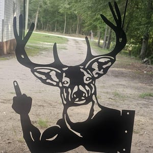 Funny Peeking Deer Flipping off SVG DXF: CNC Plasma Laser Cut File - Etsy