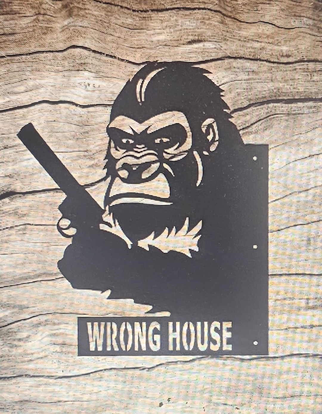 Wrong House Gorilla Funny DXF SVG Plasma Laser Metal Sign - Etsy