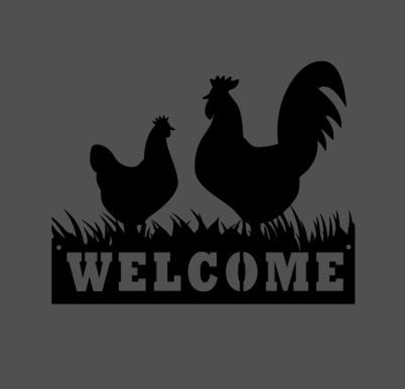 Chicken Welcome Sign DXF SVG CNC Plasma Laser Waterjet - Etsy