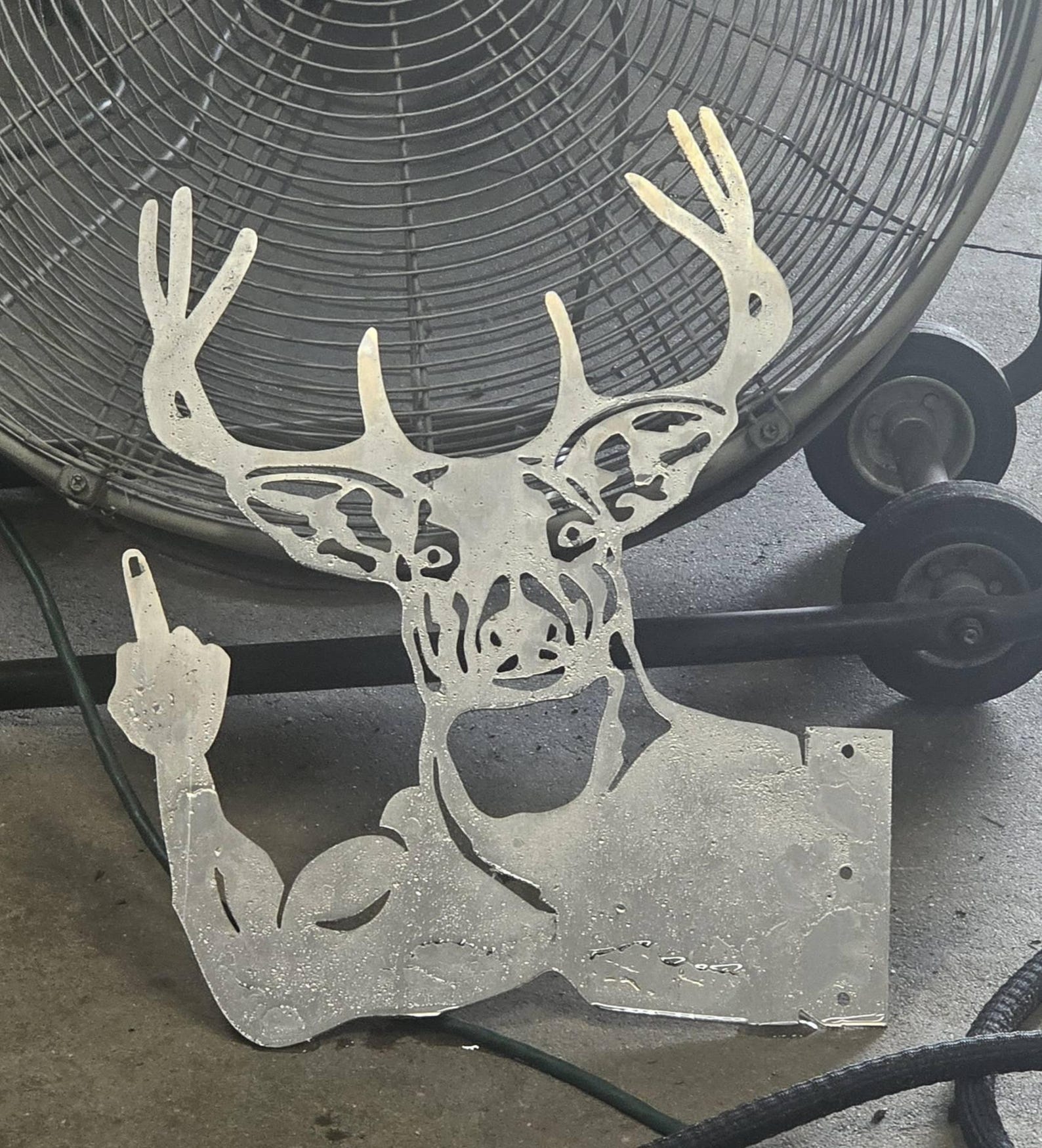 Funny Peeking Deer Flipping off SVG DXF: CNC Plasma Laser Cut File - Etsy