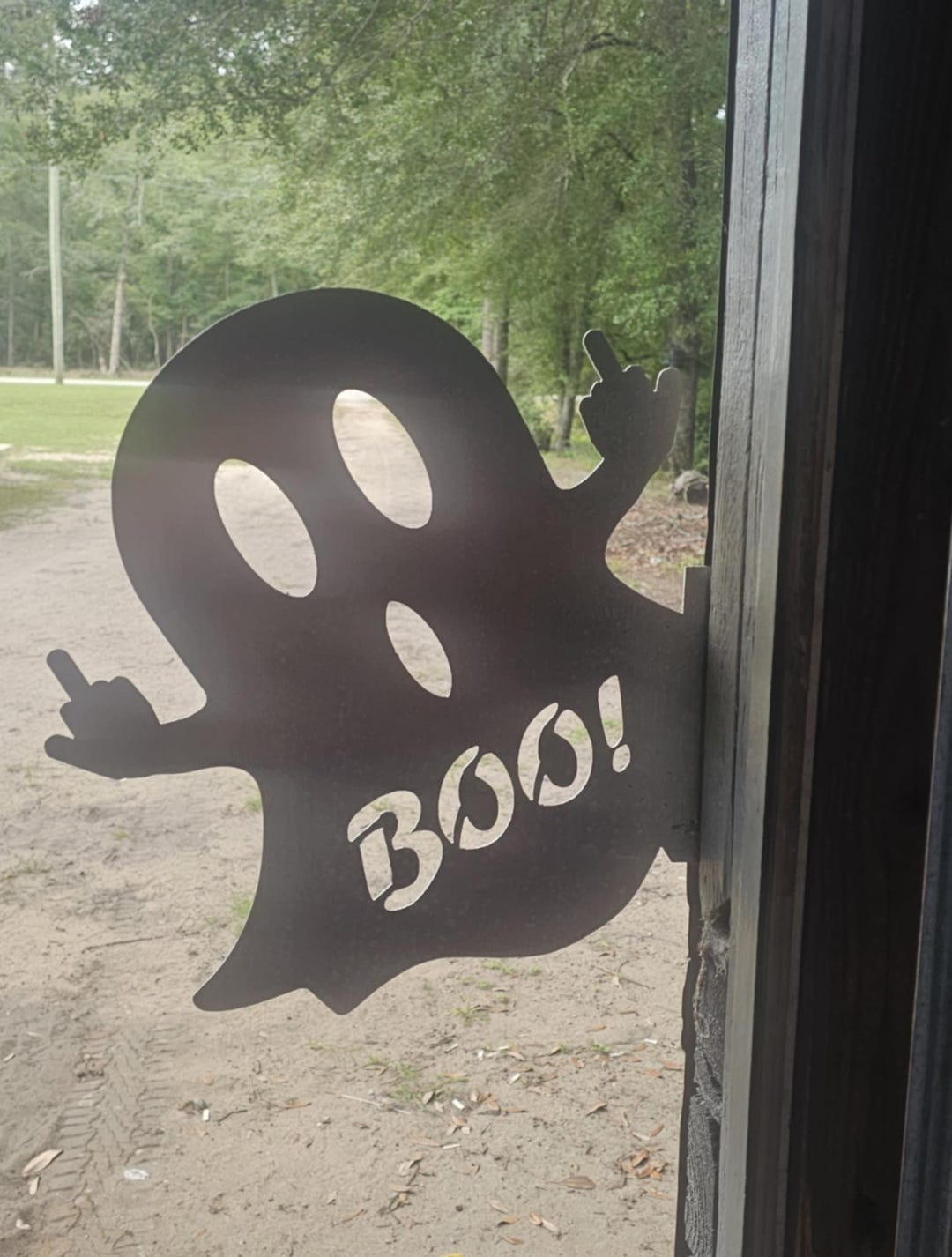 Funny Halloween Ghost Flipping off - CNC Plasma Laser Cut File (SVG DXF ...