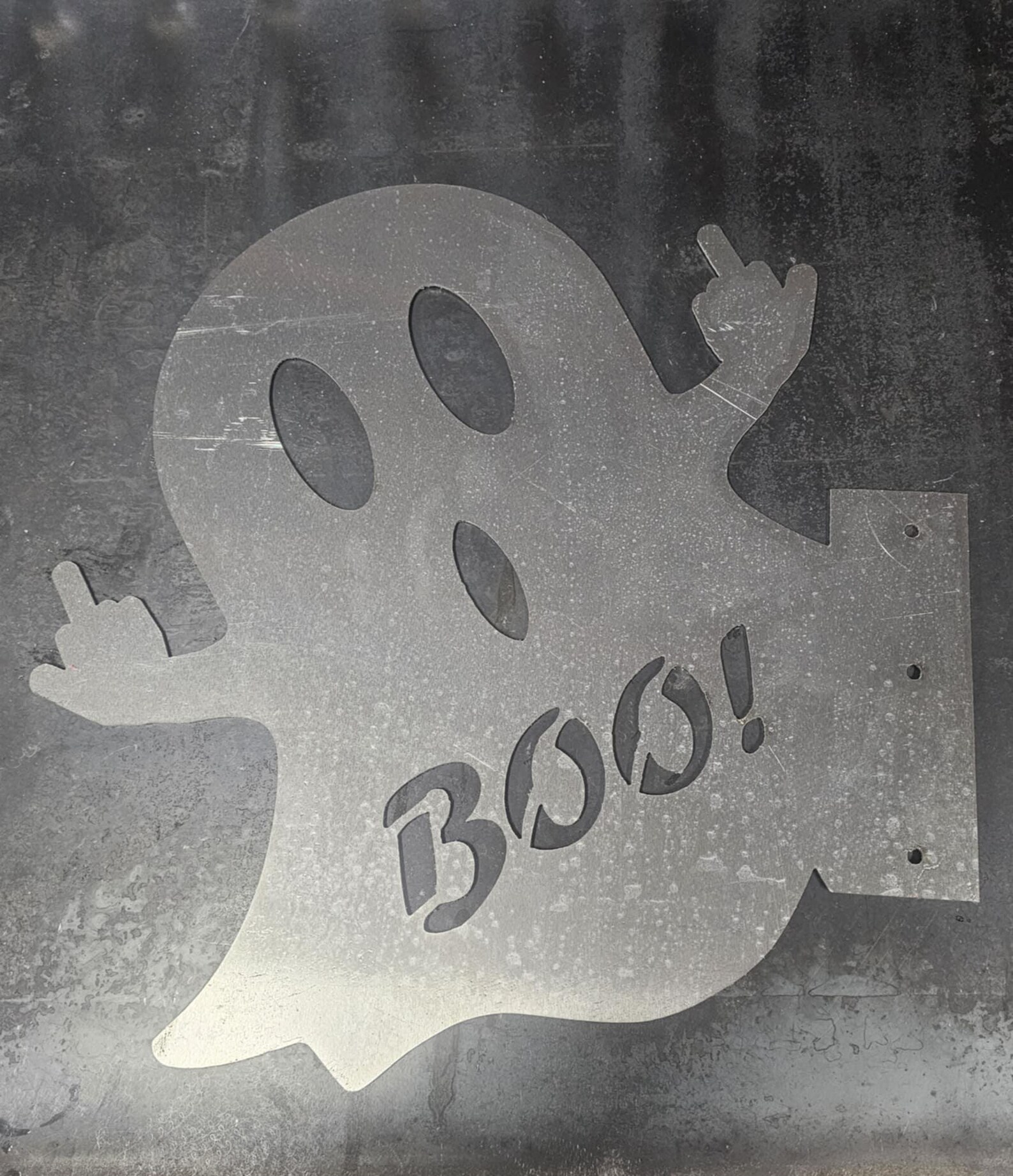 Funny Halloween Ghost Flipping off - CNC Plasma Laser Cut File (SVG DXF ...