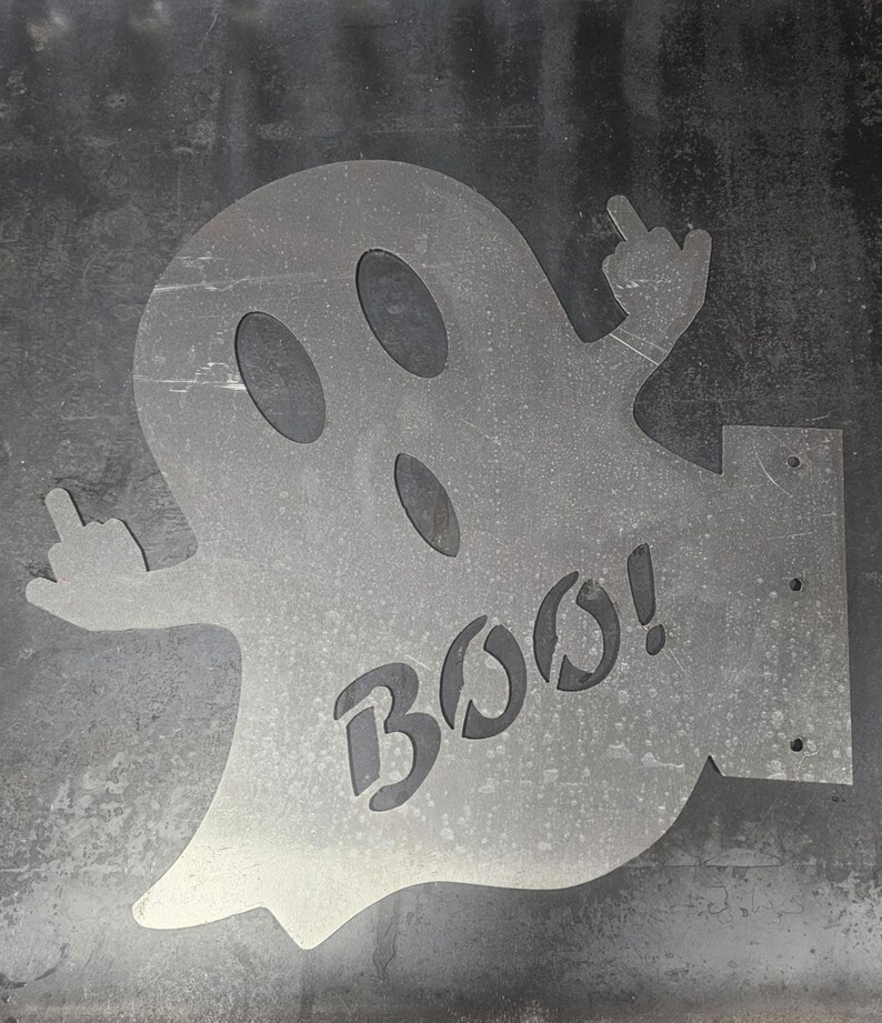 Funny Halloween Ghost Flipping off - CNC Plasma Laser Cut File (SVG DXF ...