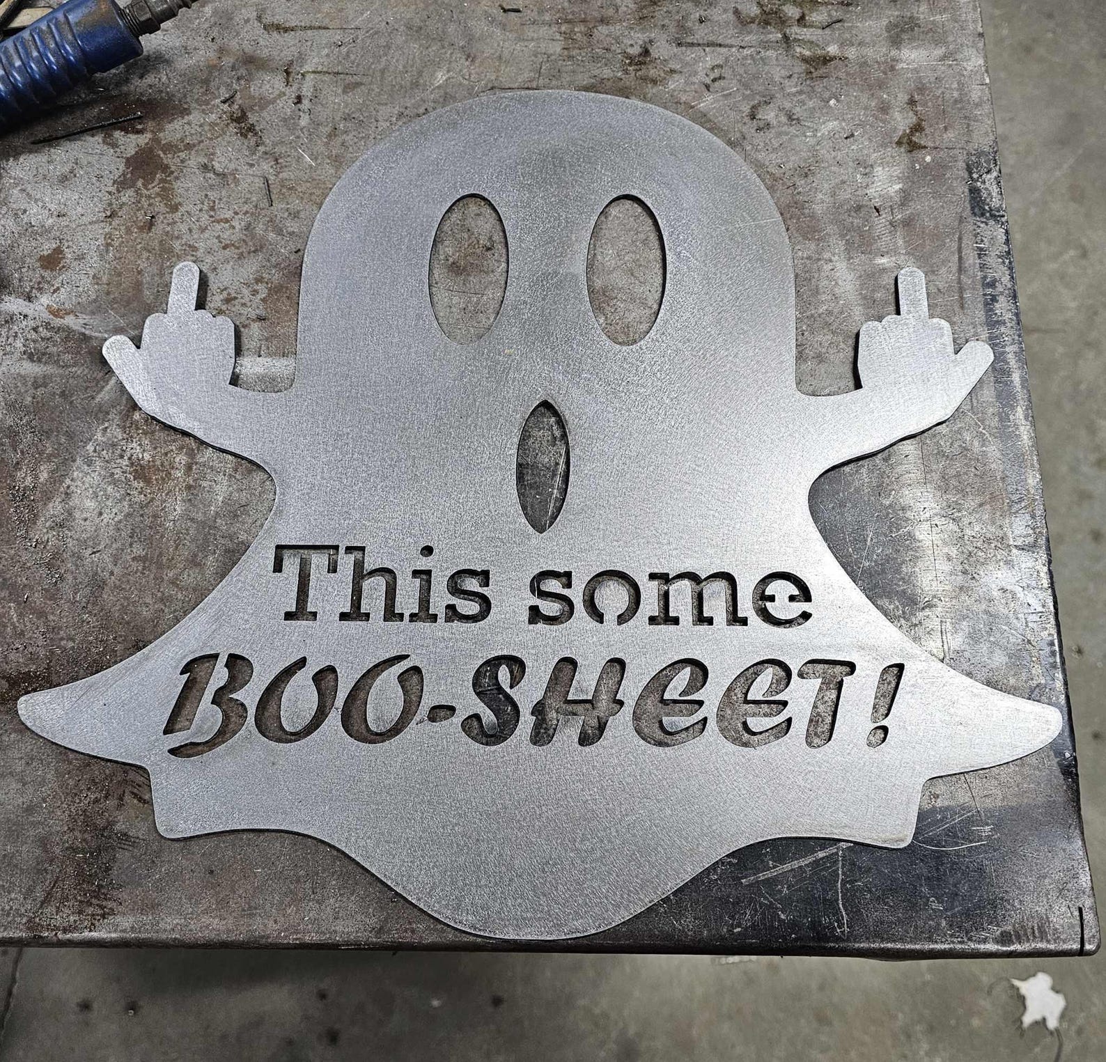 Boo Sheet Ghost Flipping off SVG: Halloween CNC Plasma Laser Cut File ...