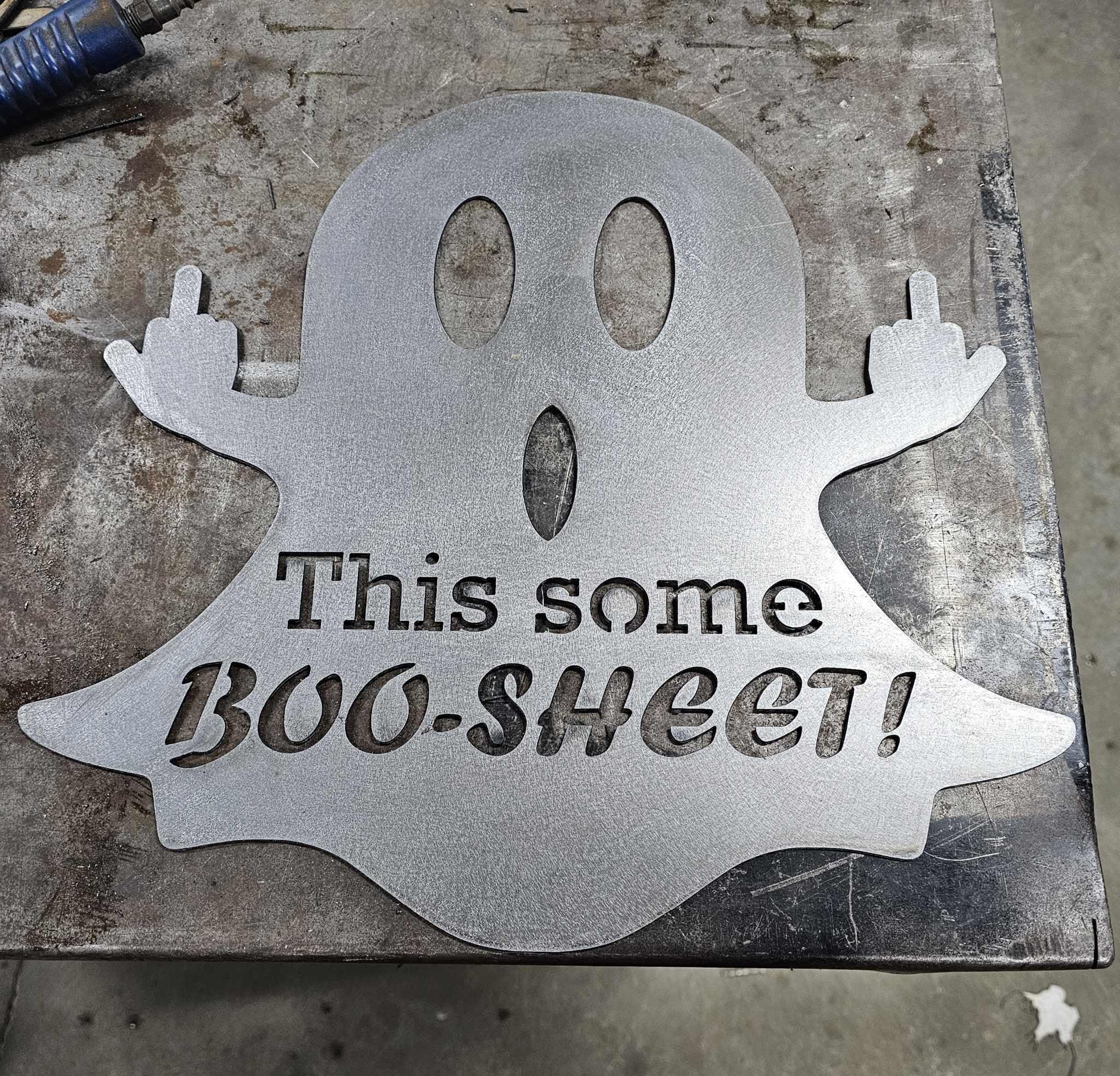 Boo Sheet Ghost Flipping off SVG: Halloween CNC Plasma Laser Cut File ...
