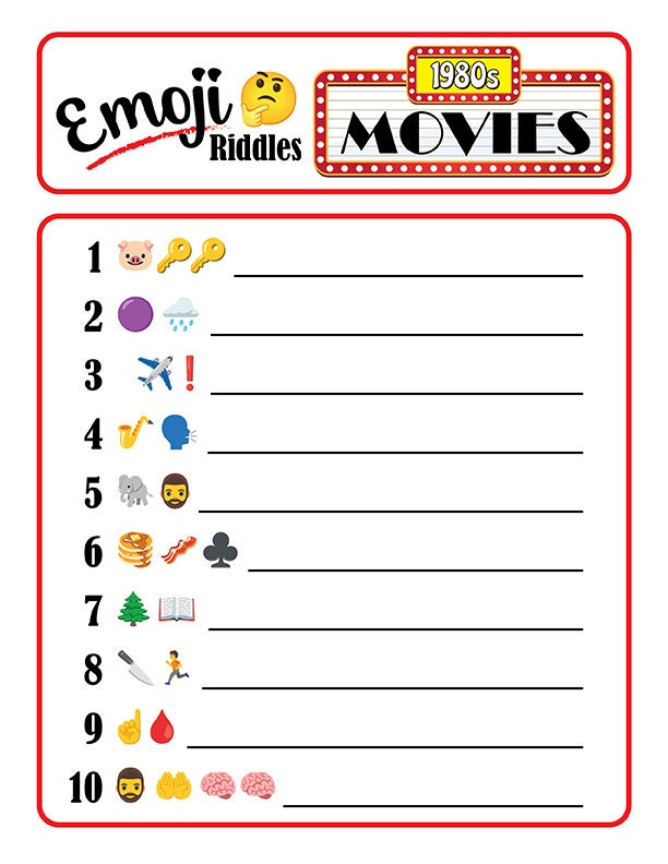 1980s Emoji Movie Game, Movie Emoji Pictionary Game, Games for the ...