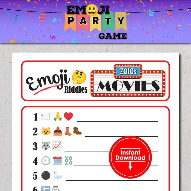 2010s Emoji Movie Game, Movie Emoji Pictionary Game, Games for the ...