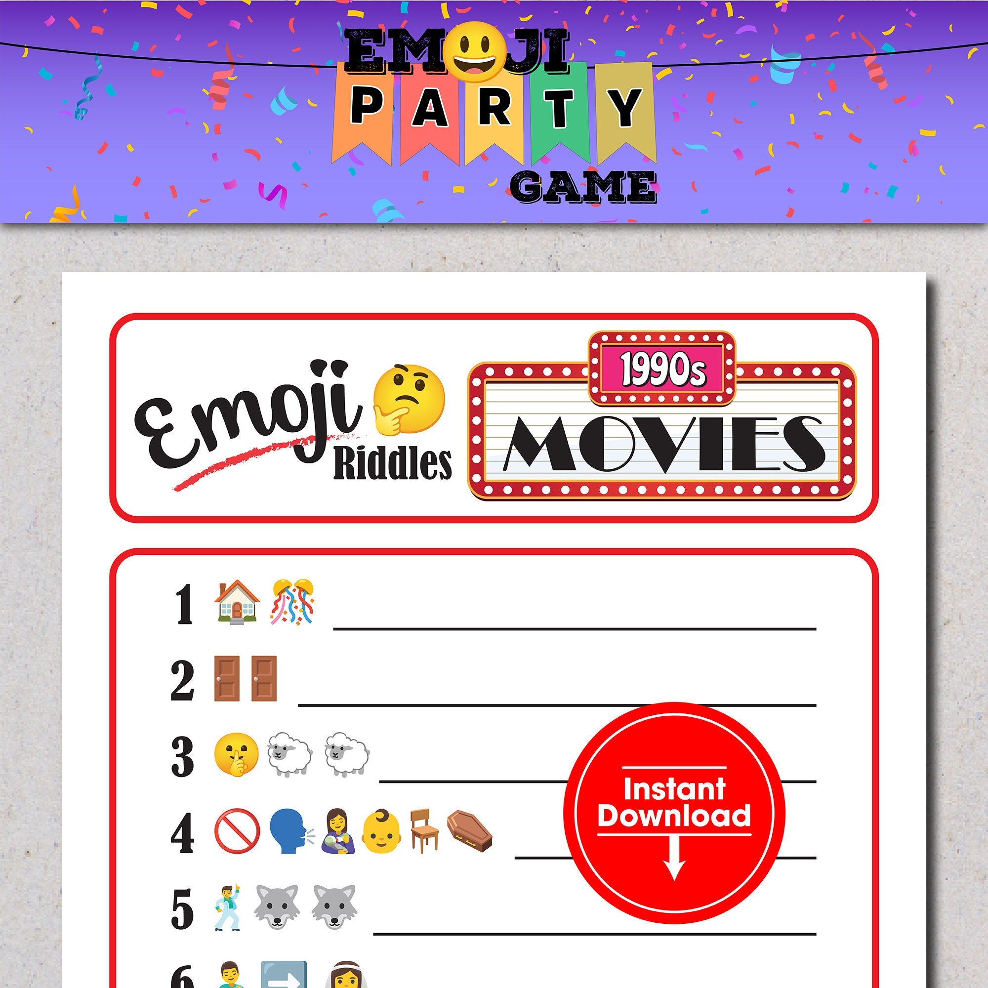1990s Emoji Movie Game, Movie Emoji Pictionary Game, Games for the ...