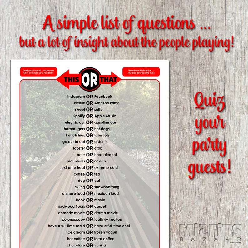Would You Rather Game Printable Game, Office Party Game, Game for ...