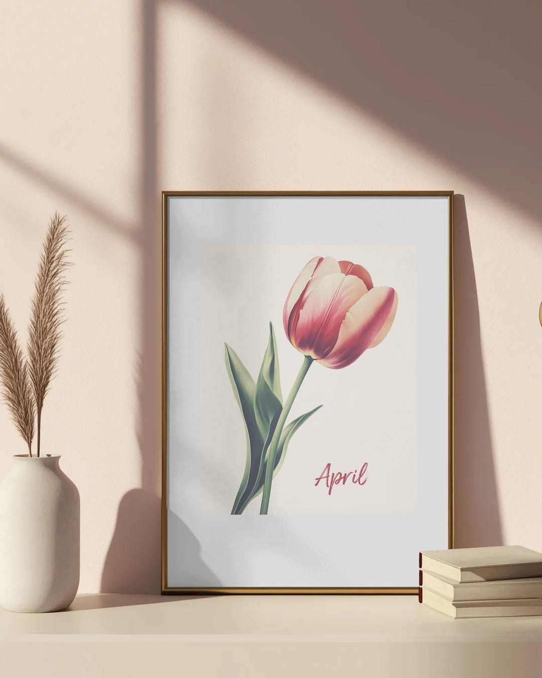 April Birthday Gift Tulip Birth Flower Print, Poster, Birthday Gift for ...