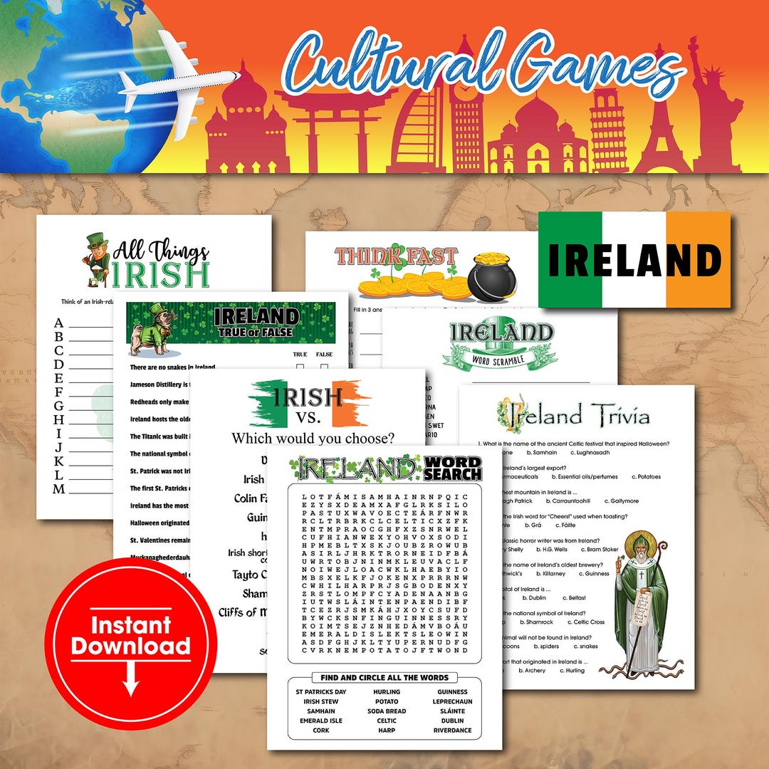 St Patricks Day Printable Games | Irish Cultural Activity Pack | Games ...