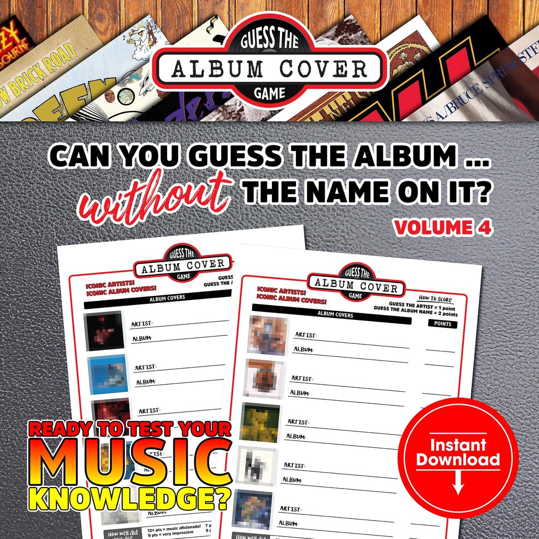 Guess the Album Cover Game / VOLUME 4 / Music Album Game /album Artwork ...