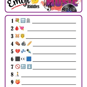 2020s Rock Emoji Pictionary Game, Rock N Roll Game, Music Themed Emoji ...