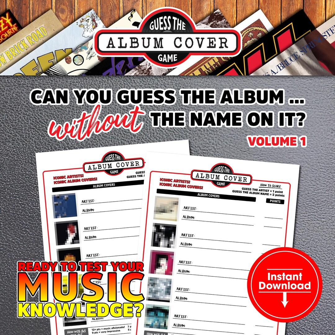 Guess the Album Cover Game / VOLUME 1 / Music Album Game /album Artwork ...