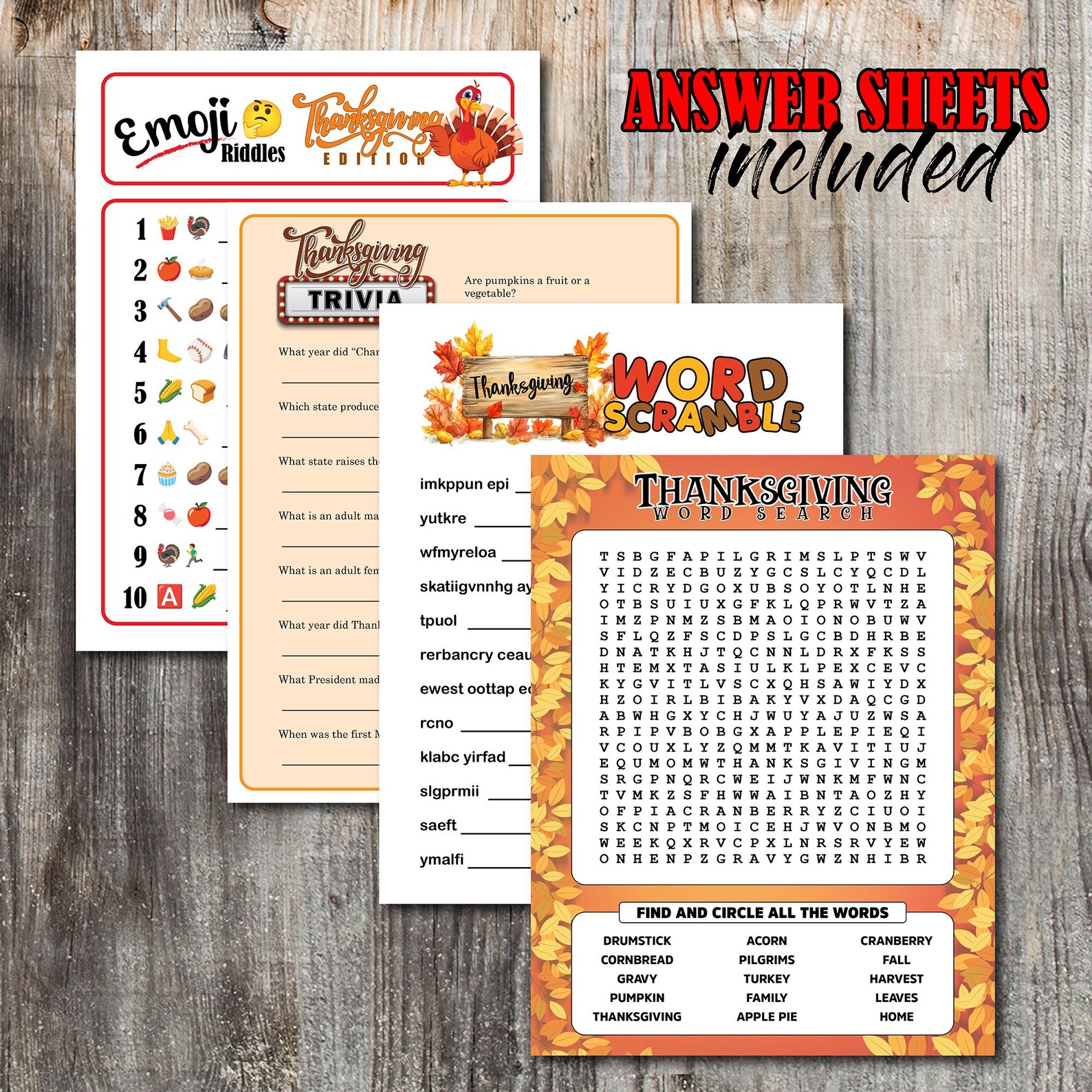 Thanksgiving Dinner Games 2025/thanksgiving Dinner Activity/turkey Day ...