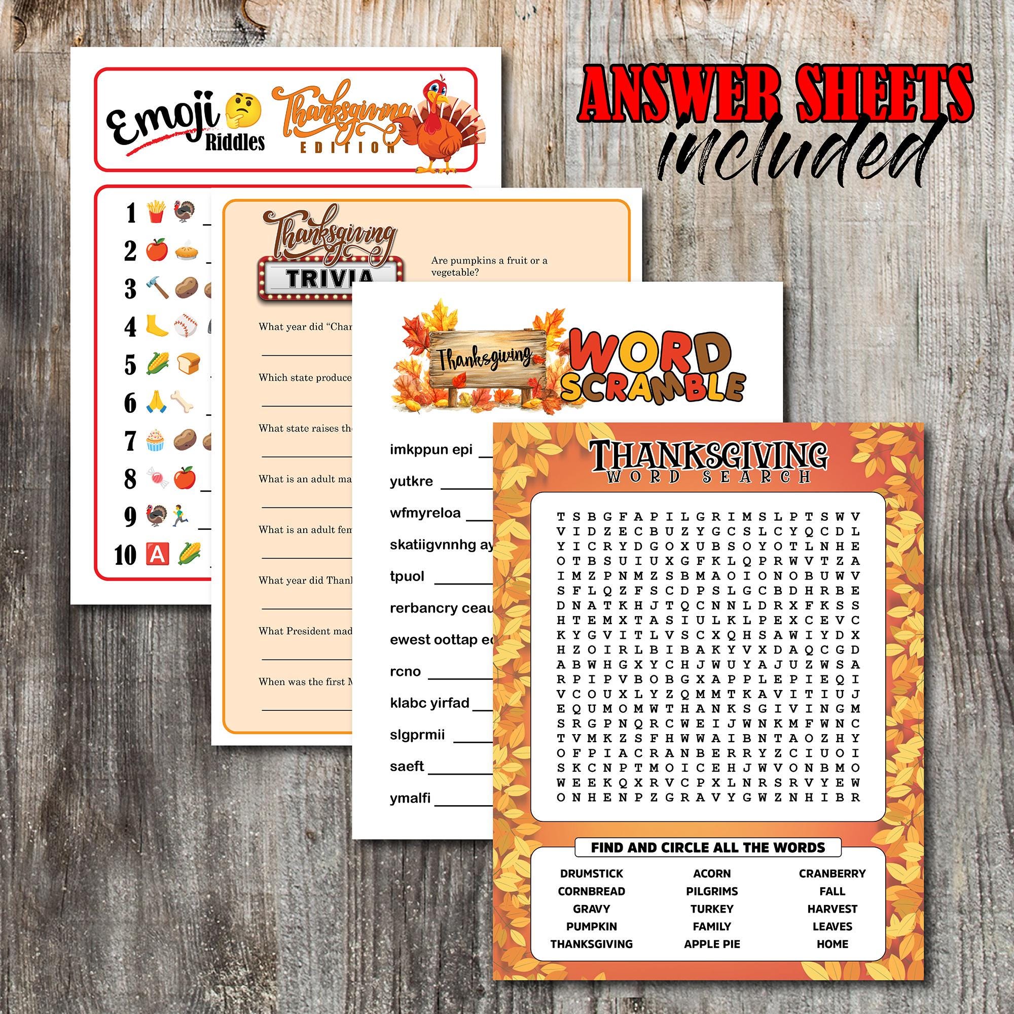 Thanksgiving Dinner Games 2025/thanksgiving Dinner Activity/turkey Day ...
