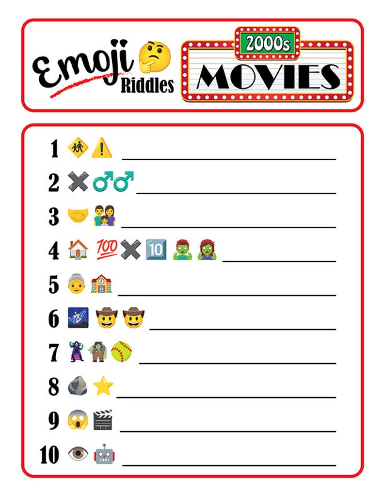 2000s Emoji Movie Game, Movie Emoji Pictionary Game, Games for the ...